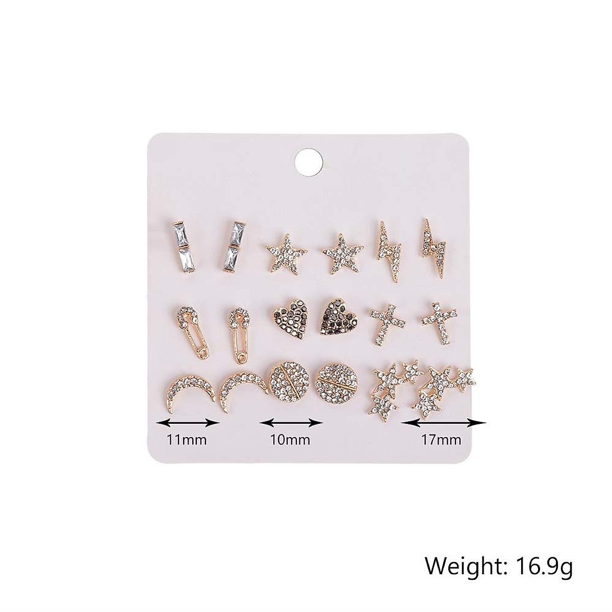 42 Pairs Earrings Set Assorted Multiple Stud Earrings Set for Women Earring Set for Multiple Piercings Statement Earrings Friendship Jewelry (#1)