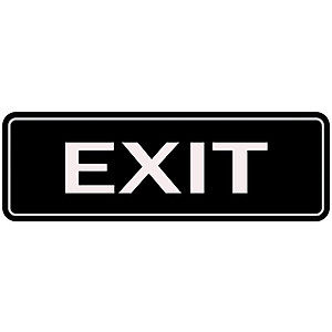 Exit Sign For House (With Strong Adhesive Tape), 3" X 8" Premium Durable For Home & Office,Acrylic Signs For Front Door/Wall/Window, Clear And Easy To Read