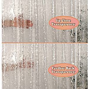 VENICE COLLECTIONS Shower Curtain Liner 3D Semi Transparent Heavy 8G Thick PEVA Waterproof Plastic Metal Grommets and Weighted Magnets 70 x 72 inches with Hooks Pebble Clear