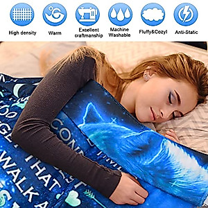 tiosggd Son Gift Blanket from Mom, Fleece Flannel Plush Super Soft Throw Blanket, Always Remember You are My Sunshine Howling Wolf Under The Moon, Bed Couch Throw Quilt 60''x50''