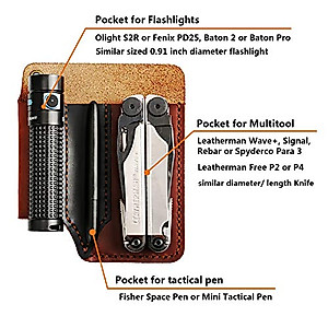 EASYANT Leather Men Pocket Organizer Leather EDC Tool Pouch Sheath Handmade Multitool Accessories