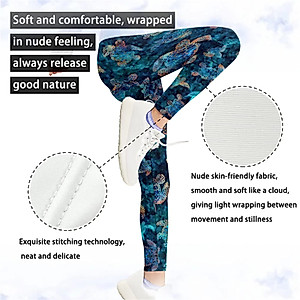 BYCHECAR Sea Turtle Athletic Leggings for Girls Toddler Size 4t-5t Stretch Yoga Dance Tights Kids Sports Workout Compression Skinny Pants Tummy Control