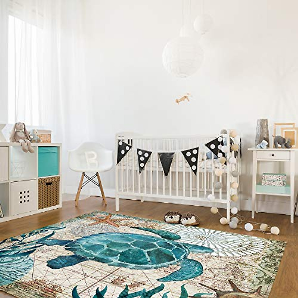 ARTSHOWING Sea Turtle Area Rug, 2' x 3' Large Indoor and Outdoor Area Rugs with No-Slip Backing, Easy to Clean, Perfect for Living Room, Patio, Picnic, Decking Ocean Animal Beach Landscape Sea Theme