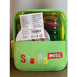 Stoie's Kids Musical Instruments Set for Toddler Ages 1-3, 3-5 - Baby Wooden Percussion Musical Toys for Little Boys & Girls - with Xylophone and Maracas, Drum, Cymbals