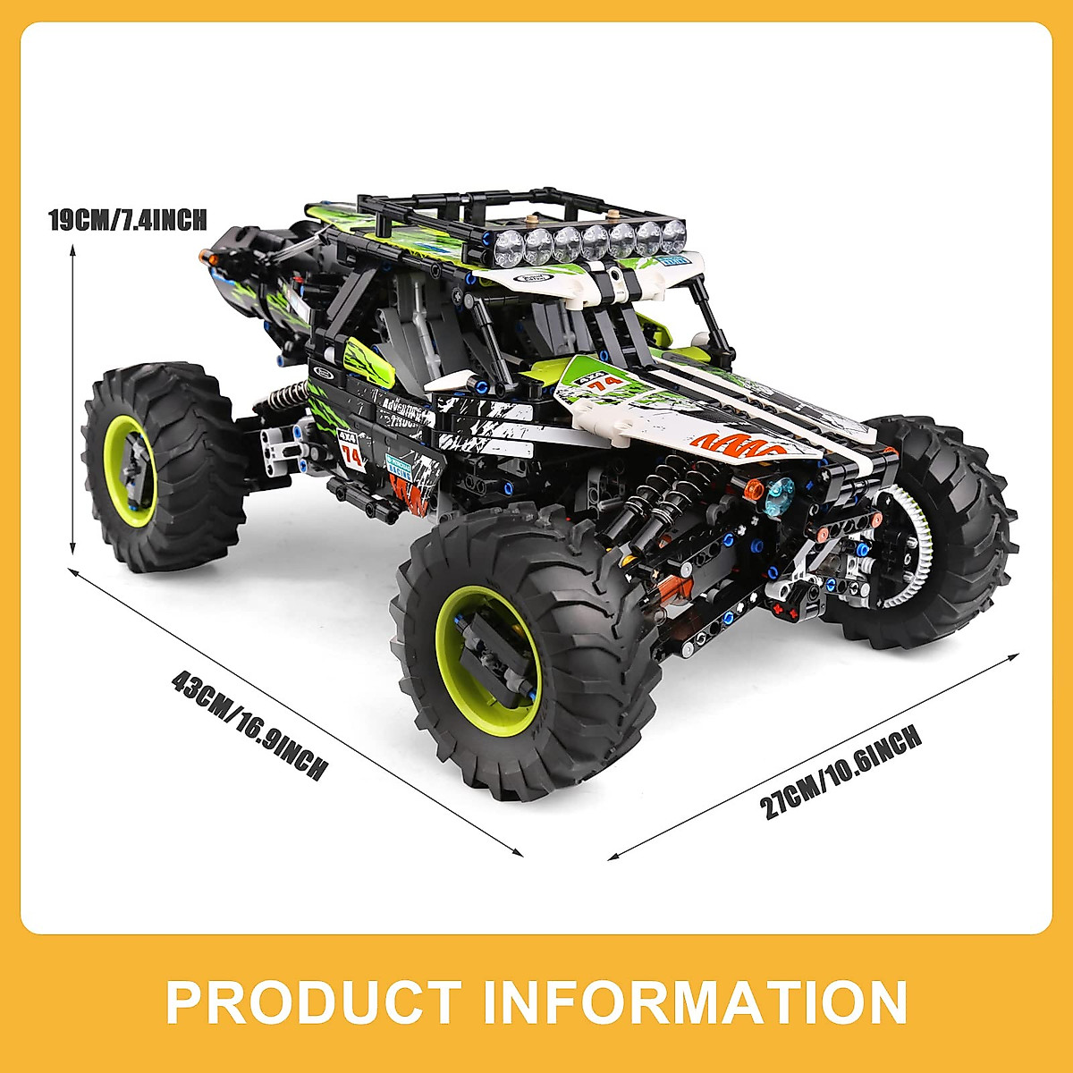 Mould King 18002 RC Climbing Car Building Kits for Boys, 1879 Pieces MOC Building Blocks 4X4 Off-Road Truck Model Sets, Stem Remote Control Car Bricks Toys for Kids