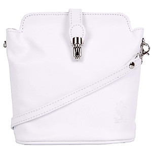 PRIMO SACCHI Italian Soft Leather Hand Made Small White Cross Body or Shoulder Bag Handbag Purse