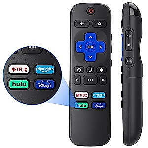 Pack of 2 Replaced Remote Control for Roku TVs, Compatible with TCL/Hisense/Onn/Insignia/Sharp/Westinghouse/Element/JVC Roku Smart TV, Replacement Remote with Netflix/Disney+/Hulu/Prime Video Buttons