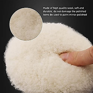 SPTA Wool Buffing Polishing Pads, 3Pcs 6 Inch (150mm) Wool Cutting Pad, Wool Compounding Pad, Wool Buffing and Polishing Pads Wool Buffing Wheel for 6 Inch Car Polisher Compounding, Polishing, Buffing