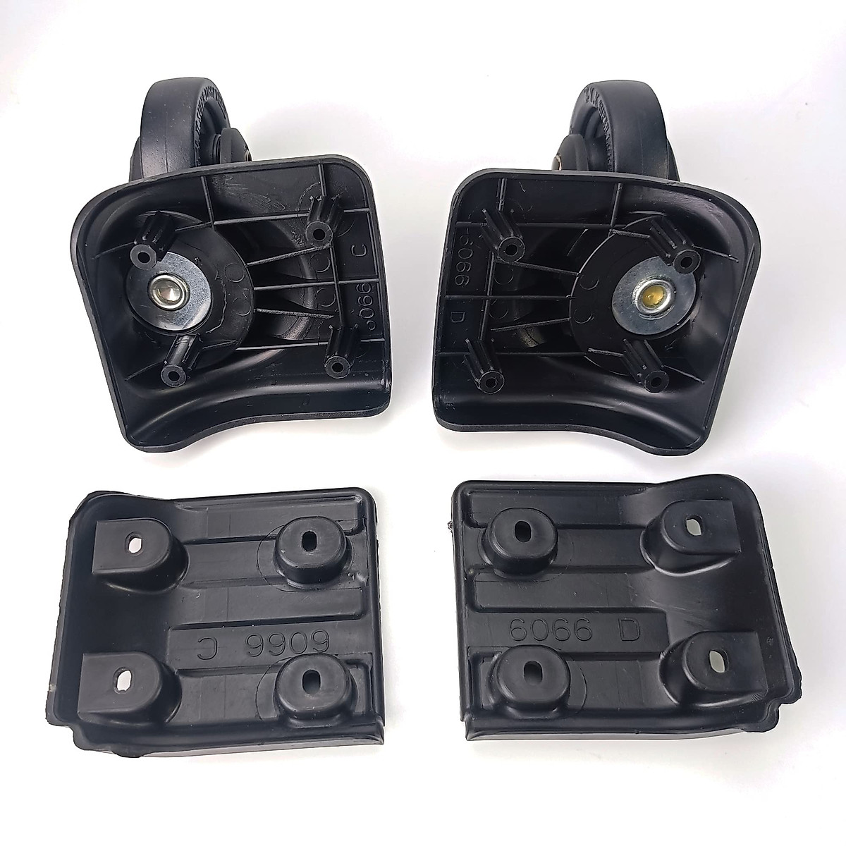 TarppedRock Replacement Luggage Wheels for Suitcases Repair, Set of 4, Luggage Spinner Wheel Replacement Repair Casters for Travel Customs Trolley Bag (TR44R - 4 Pcs)