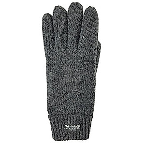 BRUCERIVER Ladie's Wool Knit Gloves with Thinsulate Lining (Dk.Gray, X-Large)