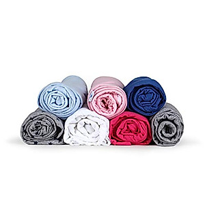 Pharmedoc Pregnancy Body Pillow Cover Replacement for U Shaped Body Pillow with Detachable Extension ONLY- Jersey Cover Only - Light Blue