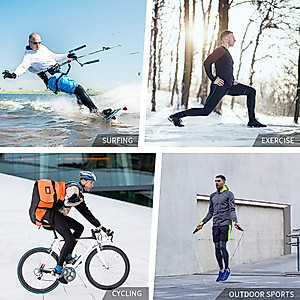 Runhit Mens Compression Pants Running Tight for Men Leggings with Pocket Workout Athletic Thermal Pants for Men Running Shorts Black Red 2 Pack Large