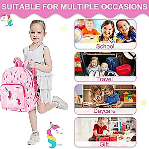 RAVUO Kids Backpack Girls, Cute Unicorn Backpack Kindergarten Preschool Bookbag Toddler Backpack with Chest Strap