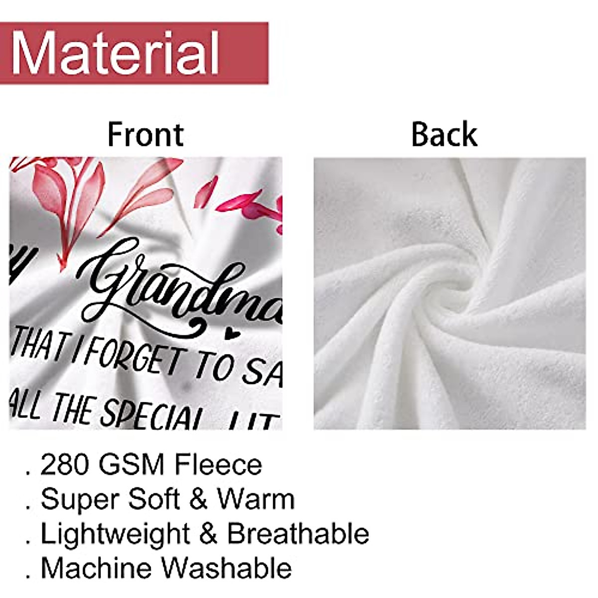 Unibyby Grandma Blanket, Grandma Gifts Cozy & Soft Throw Blanket from Grandkids, Nana Gifts from Granddaughter, Grandma Birthday Gifts from Grandchildren, for Grandma, 50" x 60"