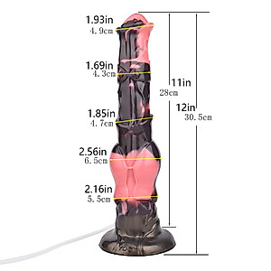 Squirting Dildo Silicone Ejaculating Dildo, 12 inch Colorful Fantasy Dildo with Strong Suction Cup, Huge Dildo Soft Anal Dildo, Adult Sex Toy for Men Women Sex Pleasure