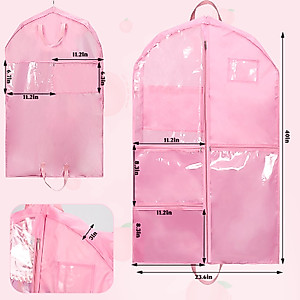 1Pack Dance Costume Bags Garment Bag 40" Waterproof Breathable Dance Costume Garment Bag for Competition Kids Clothes Bag with Zipper Pockets for Dance Costumes,Suit,Storage or Travel