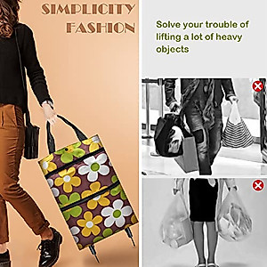 Foldable Shopping Bag with Wheels, Portable Trolley Bags for Shopping, Tote Grocery Bags Shopping Cart