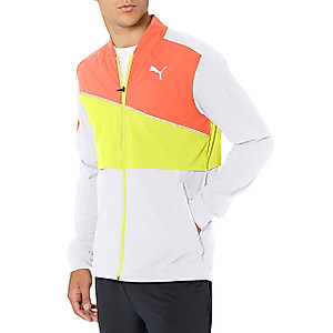 PUMA Men's Run Ultra Jacket, White/Nrgy Peach/Fizzy Yellow, S