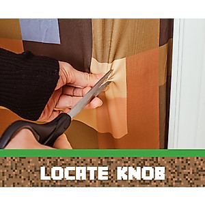 Ukonic Minecraft Oakdoor Fabric Door Cling | 34 x 82 Inches