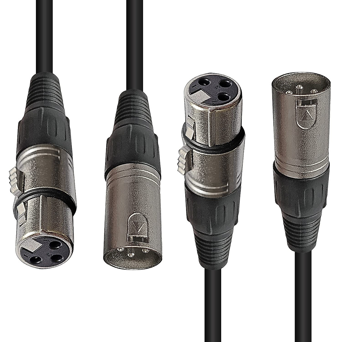 (2-Pack) 50ft XLR Male to Female Microphone Cables by AxcessAbles | 50ft XLR to XLR Balanced Microphone Cords | XLR Microphone Cable | AxcessAbles 50ft XLR Mic Cable (2-Pack)