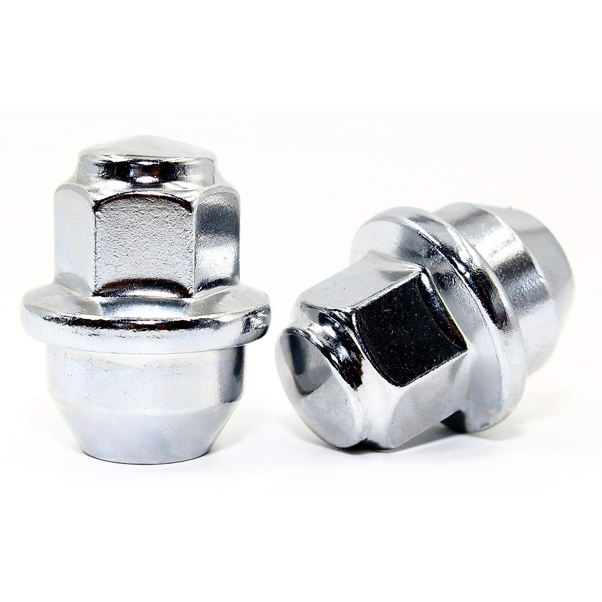 Set of 20 Veritek 12x1.5mm 3/4 19mm Hex 1.46 Inch 37mm Length Chrome OEM Factory Style Large Acorn Seat Wheel Cover Hubcap Retaining Lug Nuts for Ford Focus Fusion Escape Factory Wheels