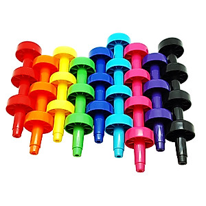 Skoolzy Rainbow Pegs for Peg Board 24 Piece Set - Sorting and Stacking Toys Learn Color Recognition Montessori Occupational Therapy Toy Develop Fine Motor Skills for Toddlers and Preschoolers