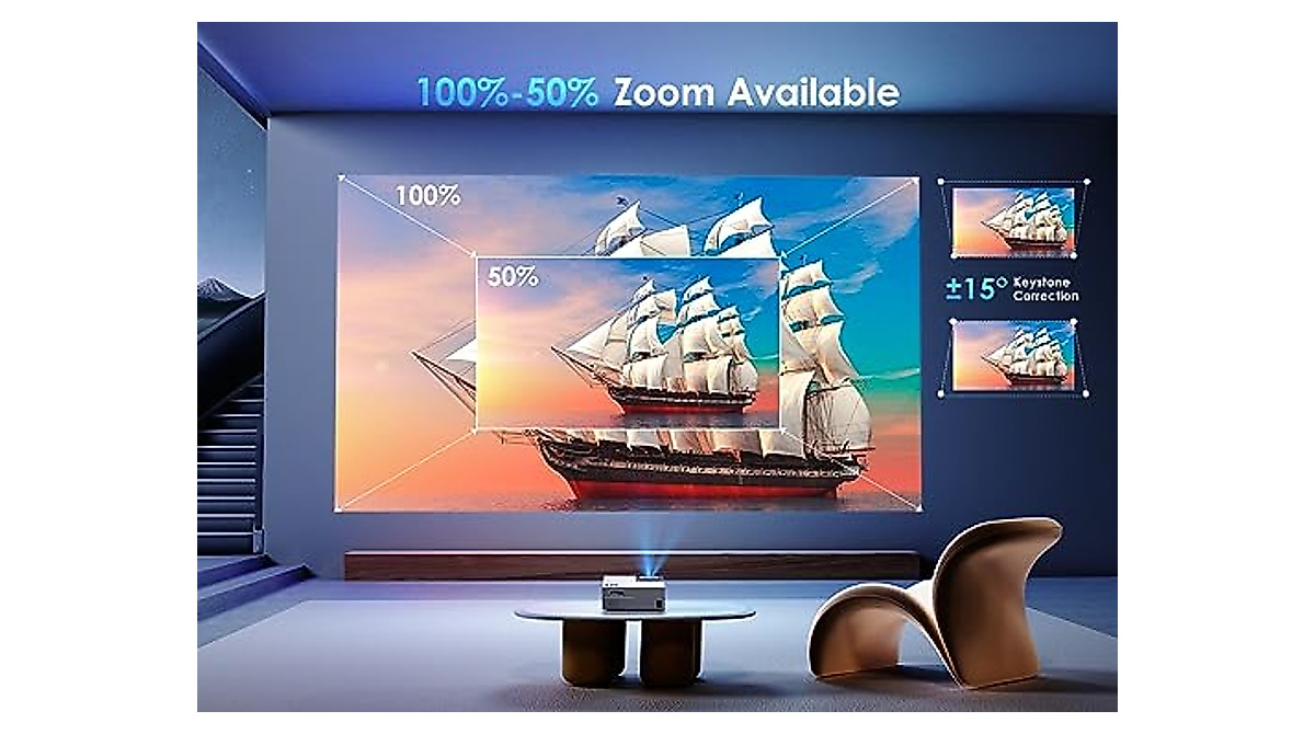 YOWHICK 4K Projector - Portable WiFi & Bluetooth Options