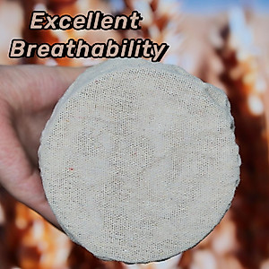 TERESRY Sourdough Starter Jar Cover Cloth, Reusable Linen Covers for Sourdough Starter Container, Breathable Fabric Covers for Mason Jars Wide Mouth and Normal Mouth (4)