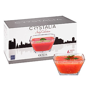 Glass Bowls for Kitchen Prep, Modern Serving Dishes for Dessert, Salad, Fruit, Pudding, Ice Cream, Cereal, Large Capacity 10.25 oz, Stackable Bowls Set of 6