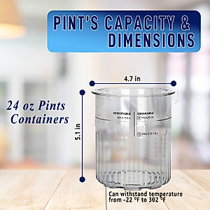 Mellonari Creami Pints for Ninja with Lids, 4 Packs, 24 oz Compatible with NC-500 & NC501, Pink-Yellow-Blue-Green, MNJ-796