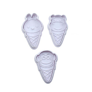 RELAND SUN Monkey Rabbit Hippo Cat Panda Tiger Ice Cream Spring Mold Cookie Stamp Pastry Tools Biscuit Moulds (type A)