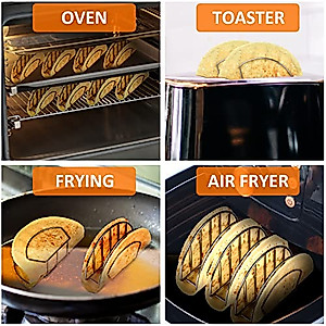 Yaoxianwu Taco Shell Mold Stand - Stainless Steel Tacos Shells Maker for Baking, Fryer or Air Frying Make Crispy Flat-Bottom Tacos Shells Holder Stand Tortilla Maker at Home (Pack of 2 Sets)