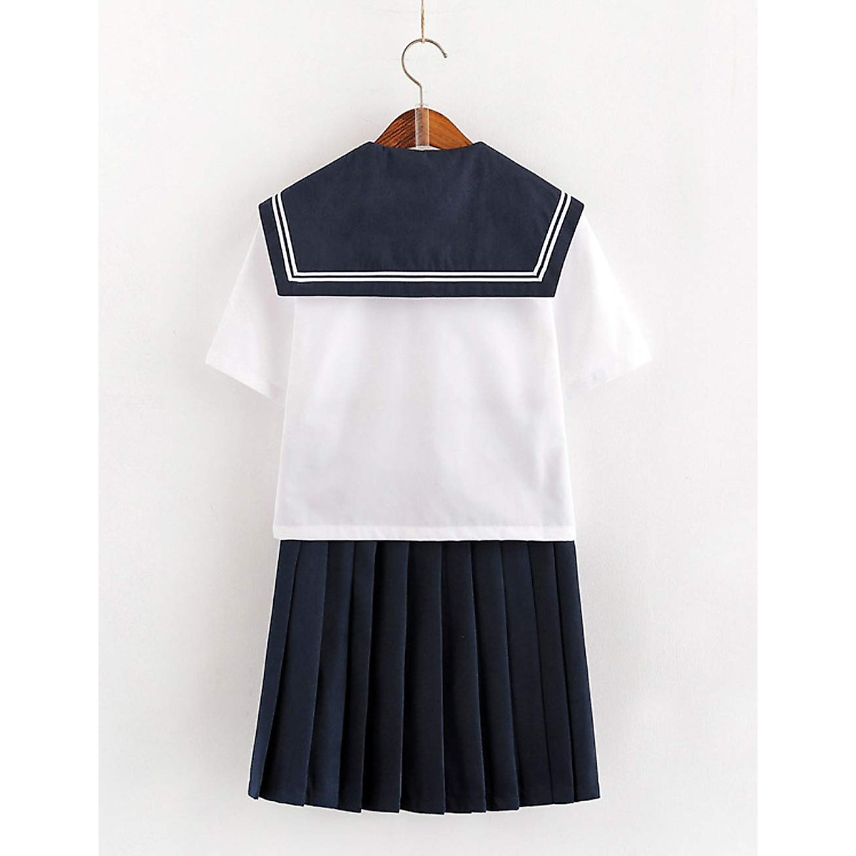 OrFilam school girl outfit kawaii Cute maid outfit Girl JK Uniform Suit, Sailor's Suit. Japanese Student Suit. (Short Sleeves, XS)