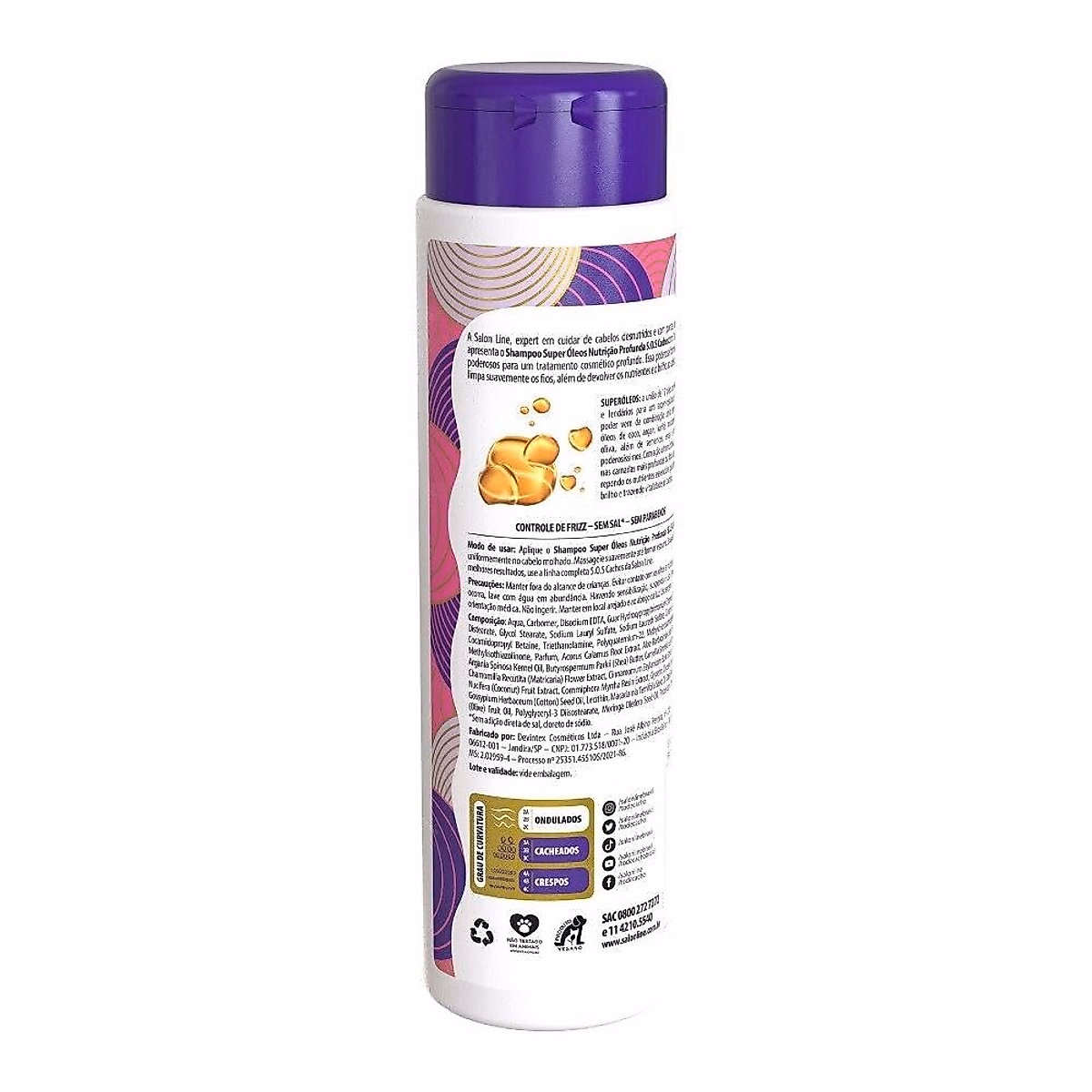 Salon Line - Linha SOS Cachos (Super Oleos) - Shampoo 300 ML - (SOS Curls (Super Oils) - Shampoo 10.14 Fl Oz)