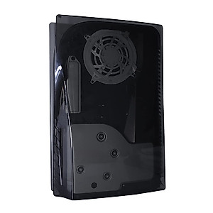 PS5 Replacement Faceplate Cover, Housing Shell Case for Sony Playstation 5 Disc Version Console (Disc Version, Clear Black)