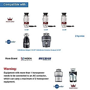 Garbage Disposal Wireless Switch Kit,Remote Control Outlet Wireless Switch for Household Appliances, Compatible with Garbage Disposal Under 2HP