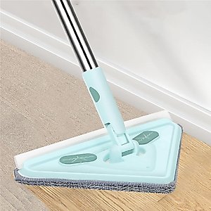 Floor Scraper Triangle Dust Mop Household Wall Scraper Adjustable Telescopic Rod Heavy-Duty Household Broom for Garage Patio Glass Cleaning (As Shown)