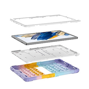 XZC Samsung Galaxy Tab A8 Case 10.5'' 2022 (SM-X200/X205/X207) Heavy Duty Shockproof Push Pop Cover with Pencil Holder/Carrying Shoulder Strap (Samsung Galaxy Tab A8 10.5 Inch 2022)