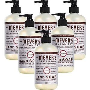 MRS. MEYER'S CLEAN DAY Hand Soap, Made with Essential Oils, Biodegradable Formula, Lavender, 12.5 fl. oz - Pack of 6
