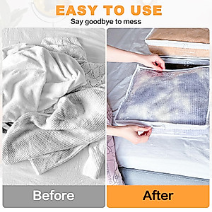 Clear Zippered Storage Bags 6 Packs Plastic Storage Bags Sweater Storage Bags with Zipper Clothing Storage Bags Organizer for Blankets Linen Bed Sheet Quilt Clothes Pillow (15.7 x 13.8 x 3.9 Inch)
