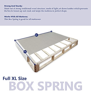 Mattress Solution Fully Assembled Low Profile Wood Traditional Boxspring/Foundation, Full XL, Extra Pedic Collection