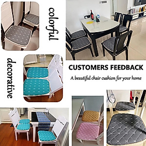 OITTO Set of 6 Farmhouse Lace-up Kitchen Chair Cushions,16 x 16 Dining Chair Chair Cushions,U Shaped Non Slip Dining Chair Seat Cushions,Machine Washable Seat Cushions,Do Not Fade Light Green