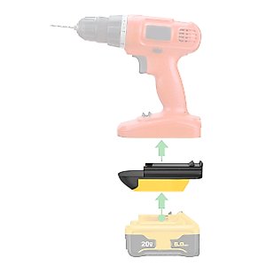 X-Adapter 1x Adapter Only Fits Black & Decker Old 18v Cordless Tools Compatible with DeWalt 20v MAX XR DCB205 Slider Lithium Batteries - Adapter Only, (DW-OLD 18BD)