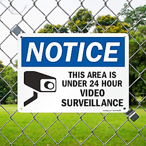 SmartSign "Notice - This Area Is Under 24 Hour Video Surveillance" Sign | 10" x 14" Aluminum