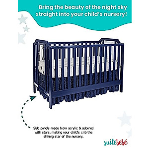 Suite Bebe Celeste 3 in 1 Convertible Island Crib Wood and Acrylic, Navy Blue