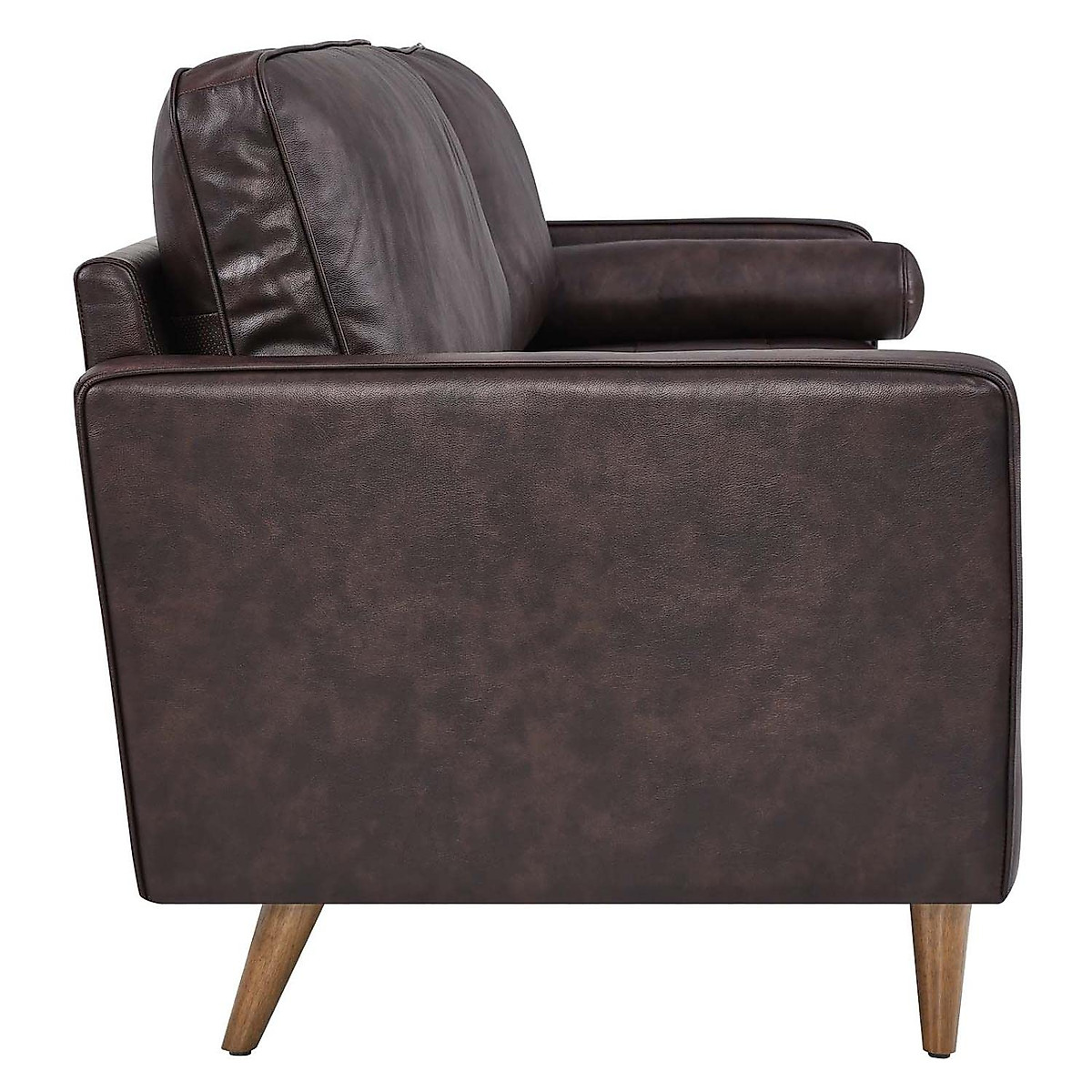 Modway Valour 88" Modern Style Leather and Dense Foam Sofa in Brown Finish