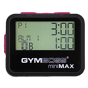 Gymboss miniMAX Interval Timer and Stopwatch - Black/Pink SOFTCOAT