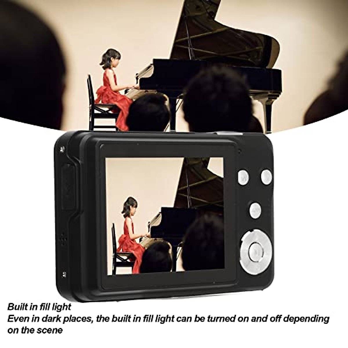Digital Camera, 2.7K 48MP Display 16x Zoom USB Charging Digital Camera, Anti Shaking HD Camera with Fill Light, Face Recognition