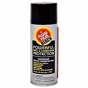 Fluid Film 11.75 Oz Undercoating Protection Aerosol Spray Can Black 6 Pack, Rust Inhibitor and Prevention, Anti Corrosion Multi Purpose Penetrant and Lubricant, Spray Can Extension Wand and Tissue Pack