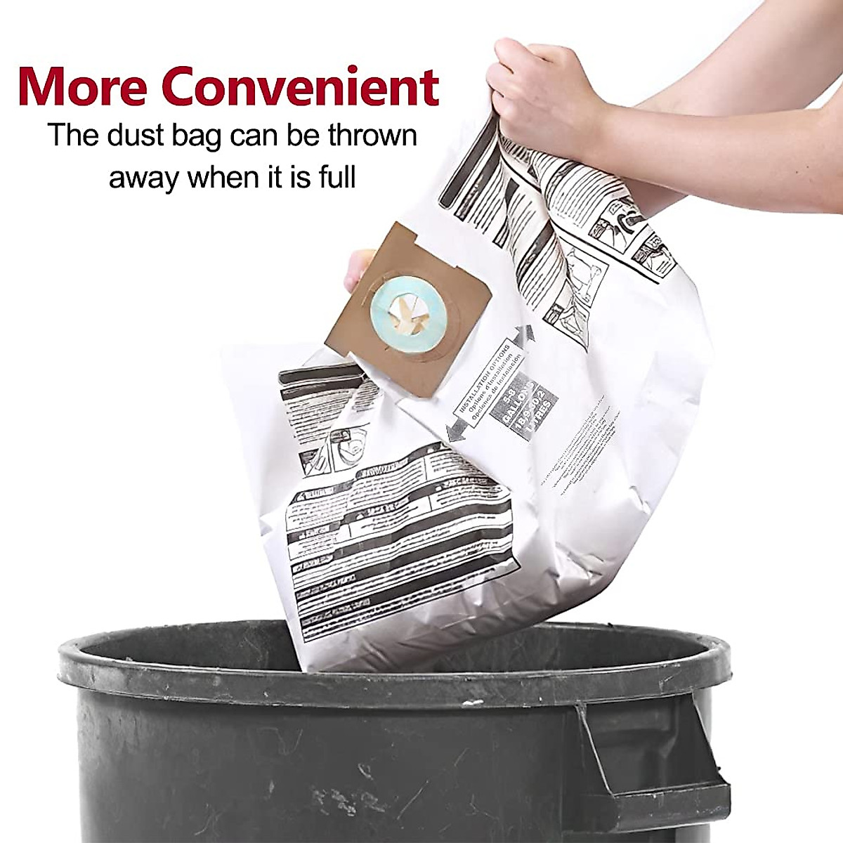 12 Pack 90661 Shop Vac Bags 5-8 Gallon Compatible with Shop Vac 5 to 8 Gallon Shop Vacuum, 9066100, by KEEPOW